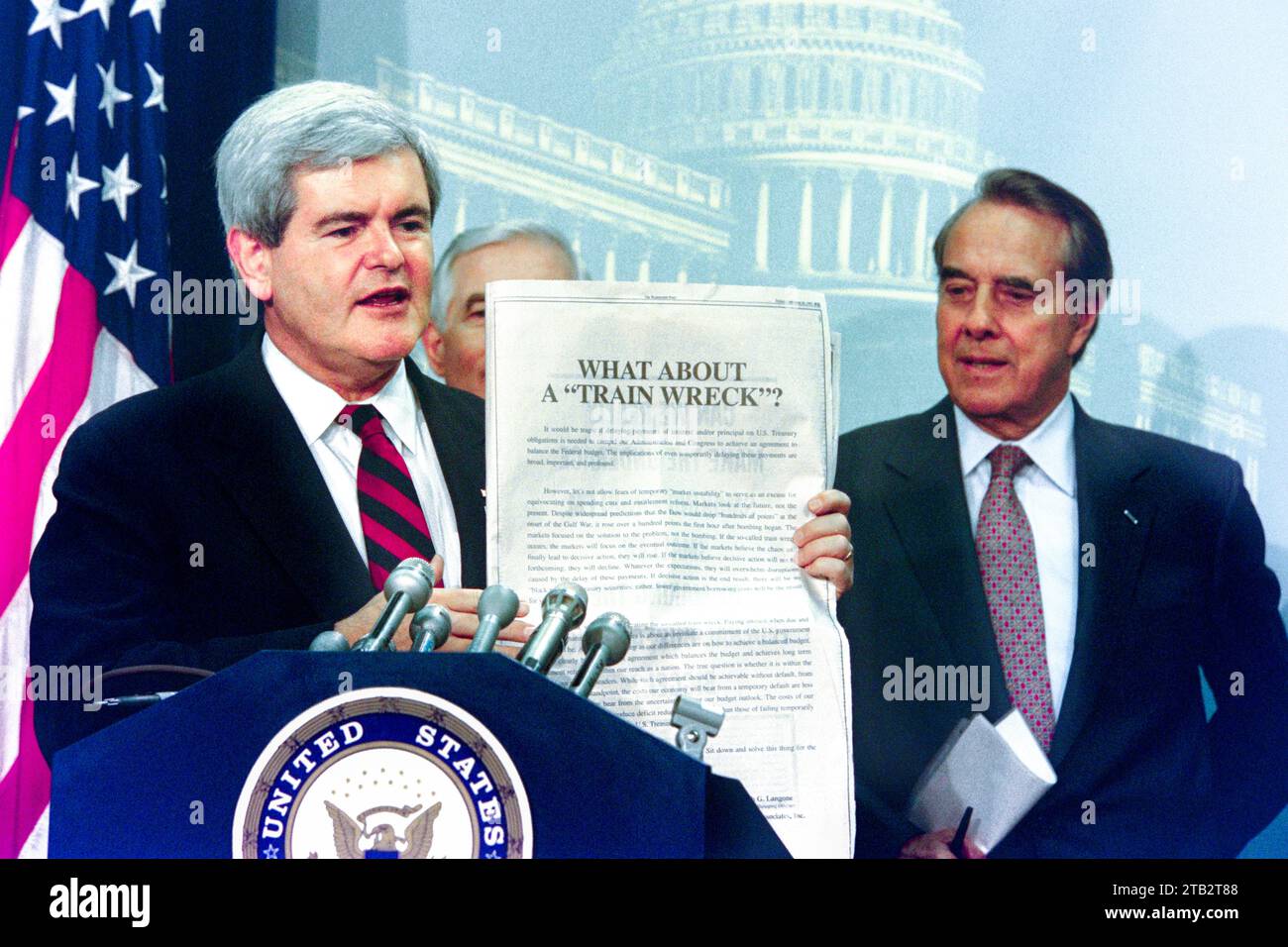 U.S Speaker Rep. Newt Gingrich, left, and Senate Majority Leader Bob ...