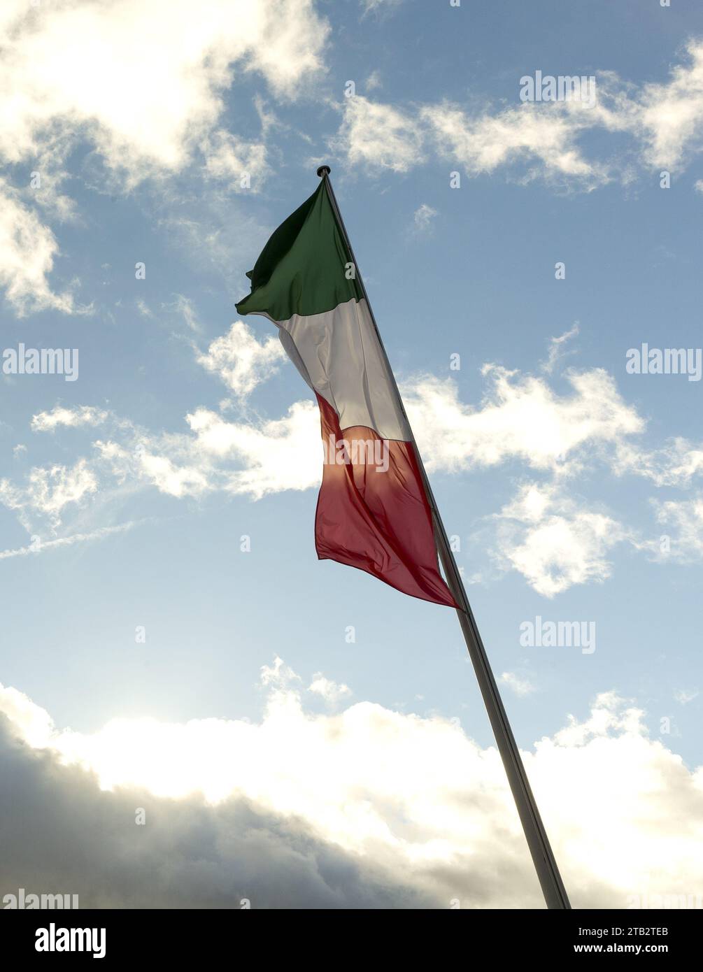 Italian flag on the pole Stock Photo - Alamy