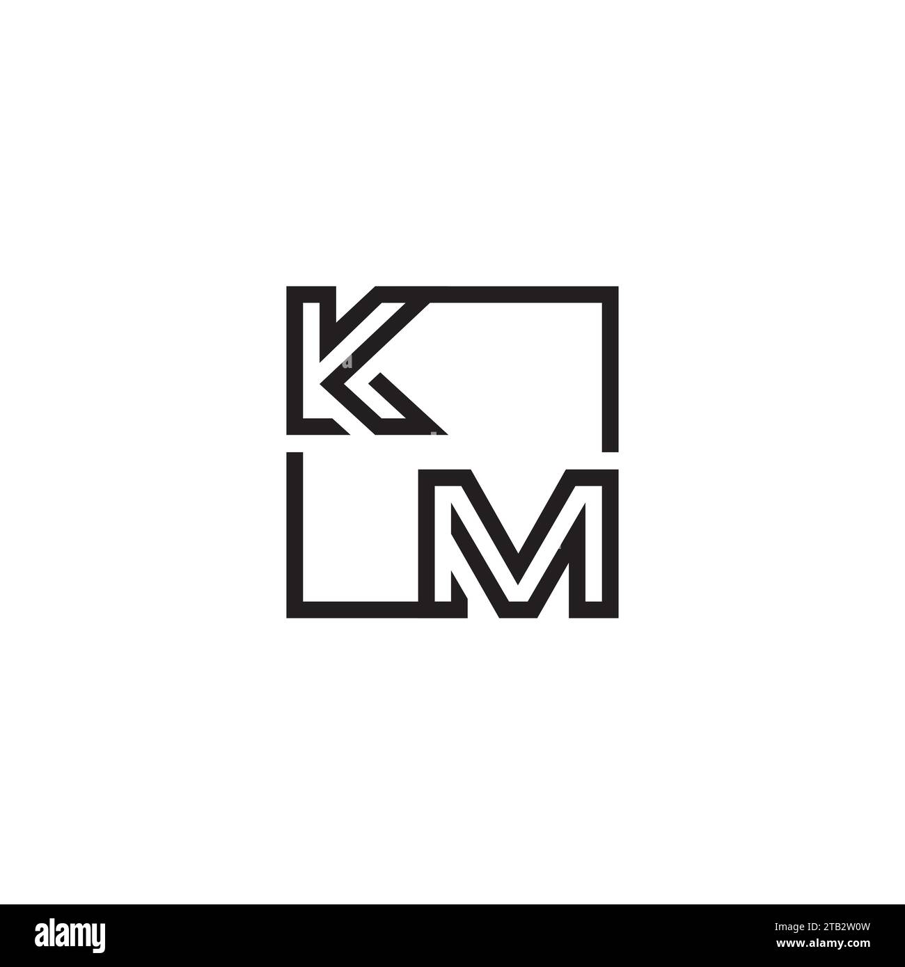 KM initial logo letters in high quality professional design that will ...