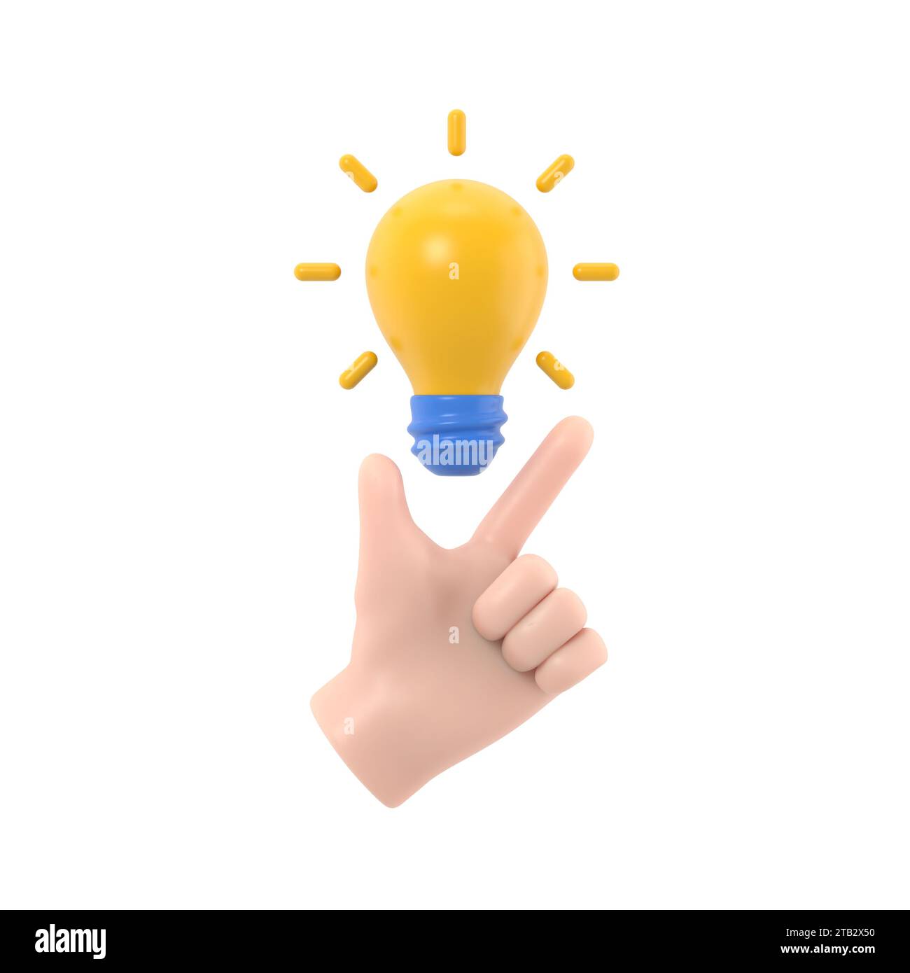 Pointing finger up on bulb as a symbol big idea. Having new creative ...