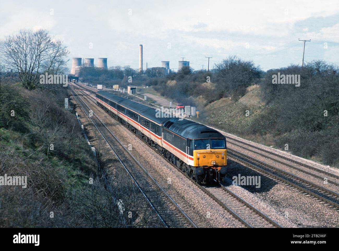 A Class 47 diesel locomotive number 47827 working an Intercity service ...