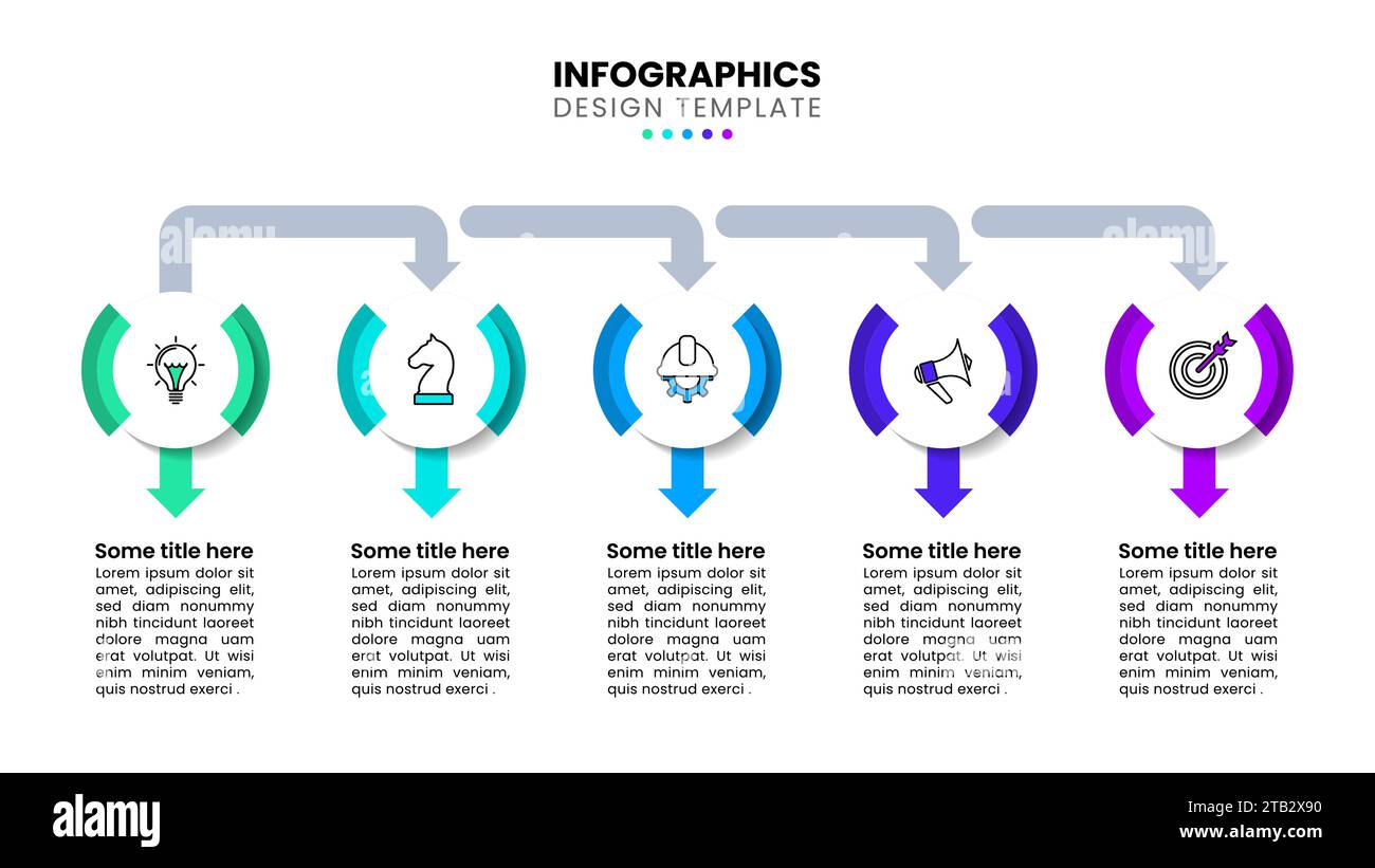 Infographic template with icons and 5 options or steps. Circles. Can be ...