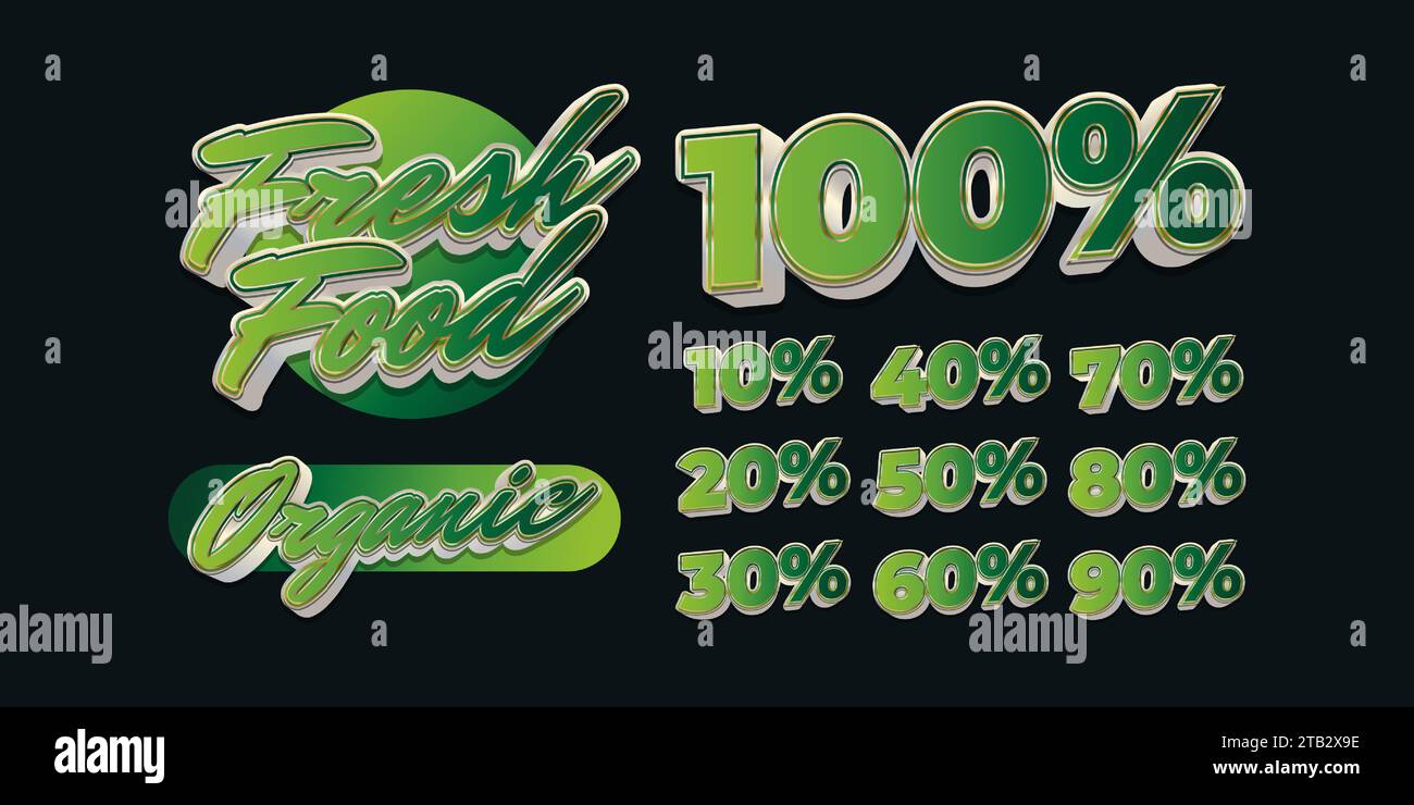 Fresh Food Graphic Label or Sticker. Vector Illustration of Fresh Food ...