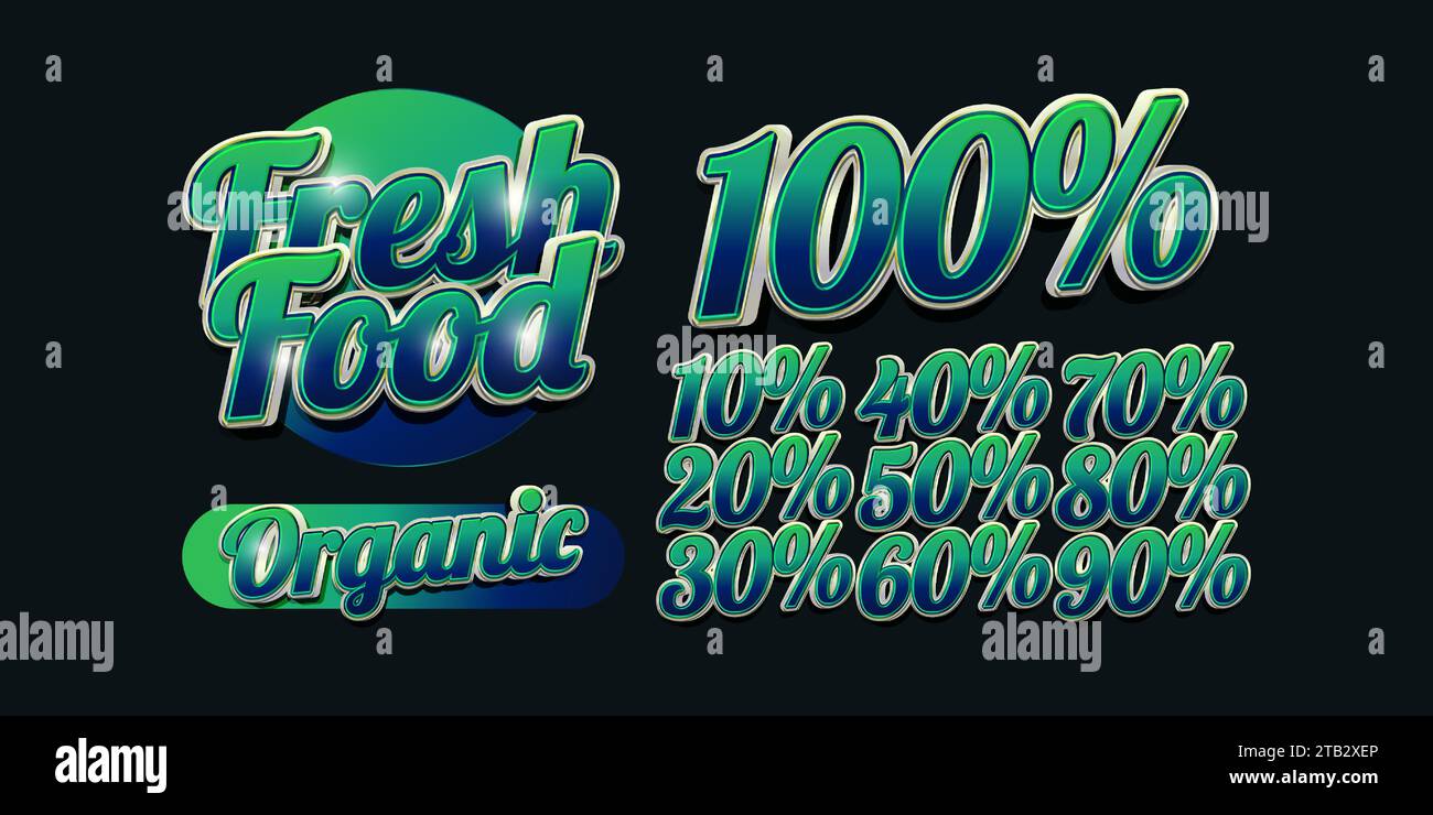 Fresh Food Graphic Label or Sticker. Vector Illustration of Fresh Food ...