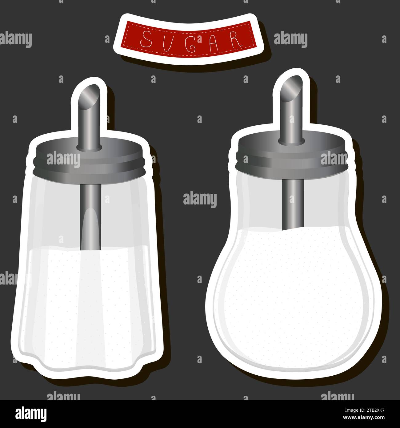 Illustration on theme tasty sweet sugar for restaurant menu, white food ...