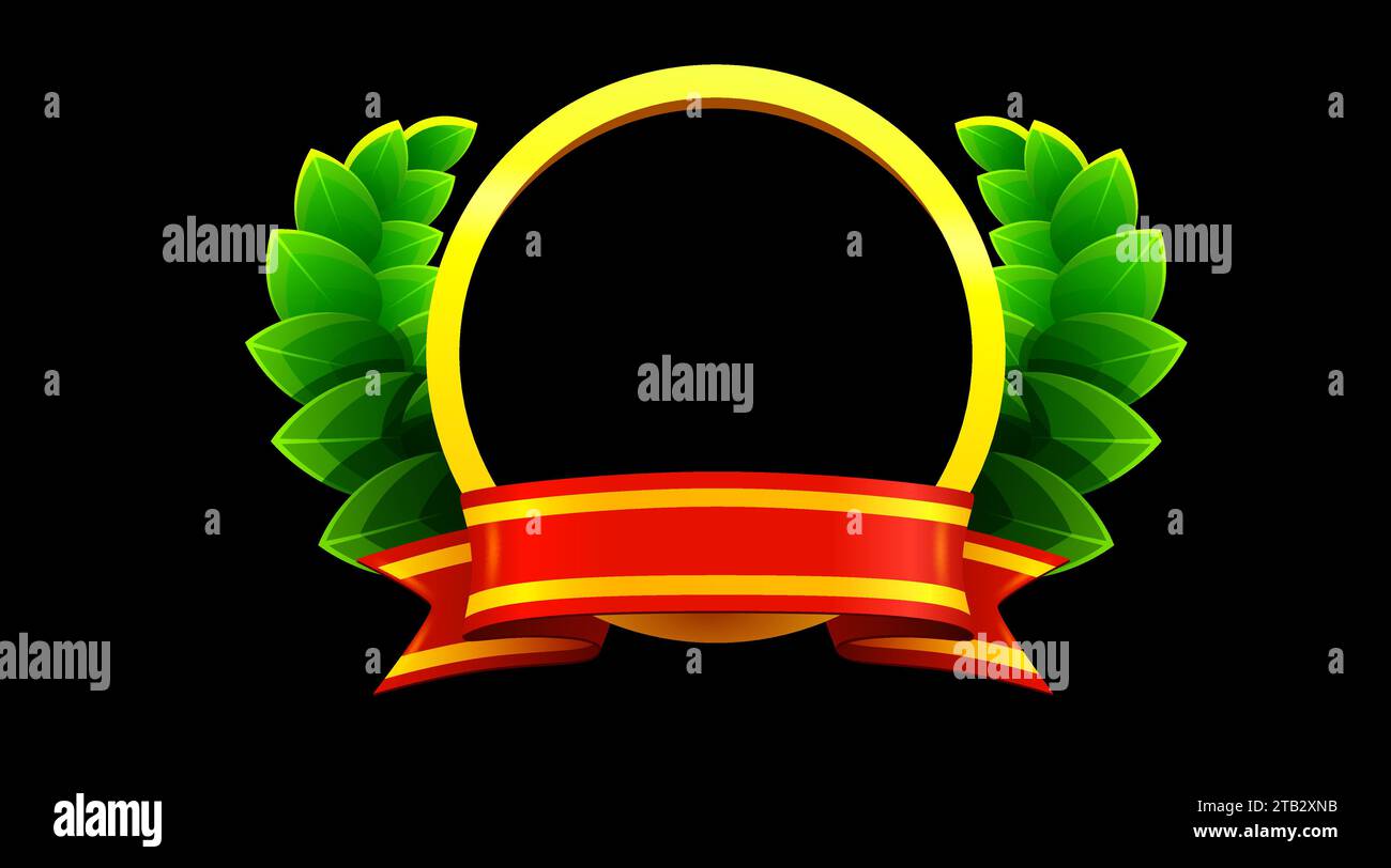 Winners golden laurel wreath. 3d realistic luxury leadership award ...