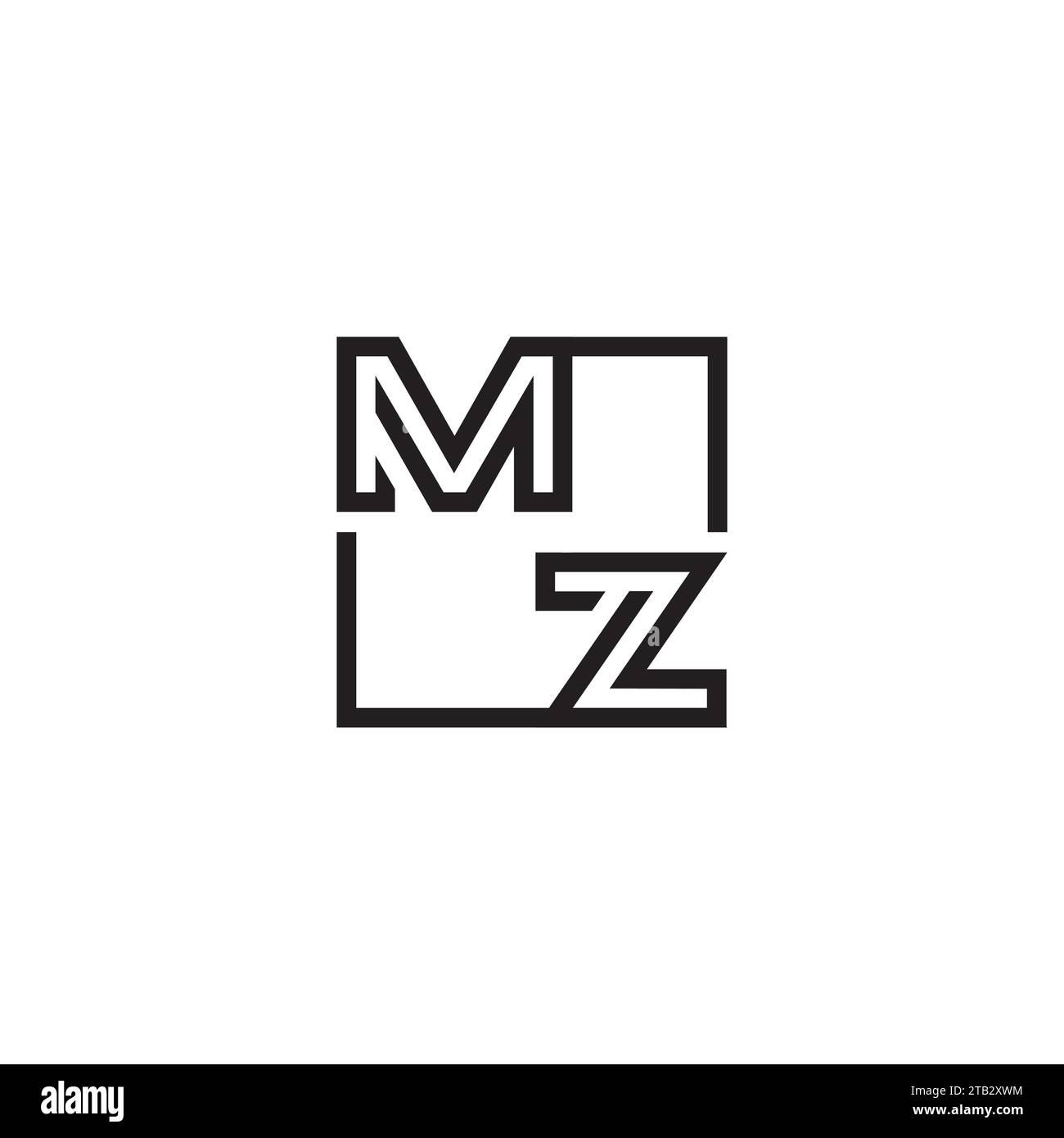 MZ initial logo letters in high quality professional design that will ...