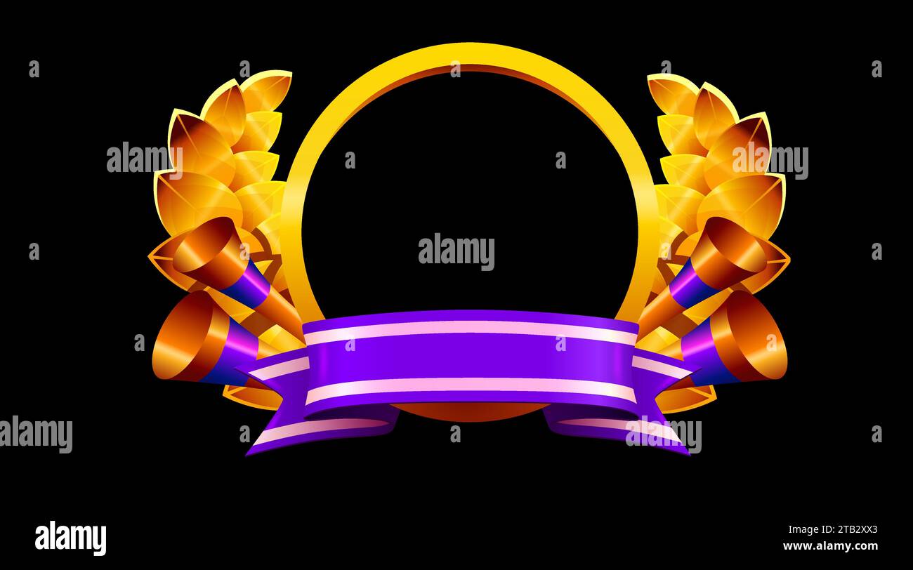 Winners golden laurel wreath. 3d realistic luxury leadership award ...