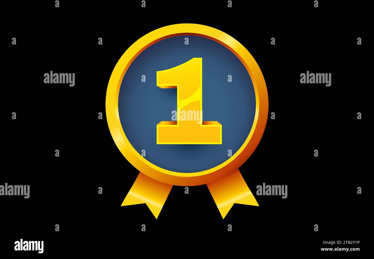 First place golden award label. Vector illustration Stock Vector Image ...