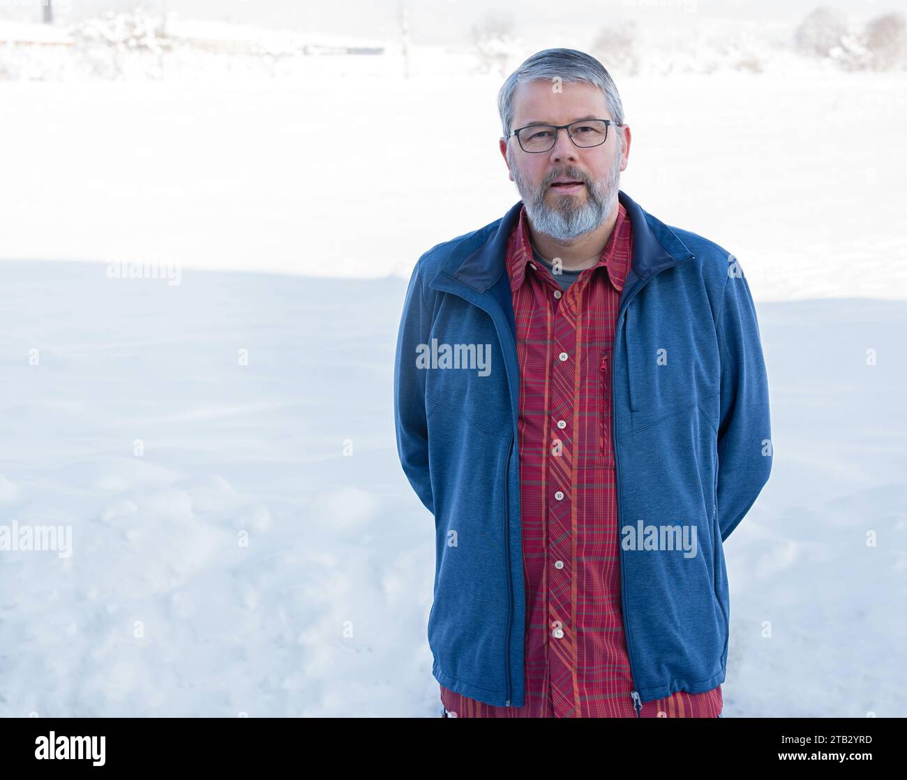 photographer Andreas von Mallinckrodt, 56 years old, standing outside ...