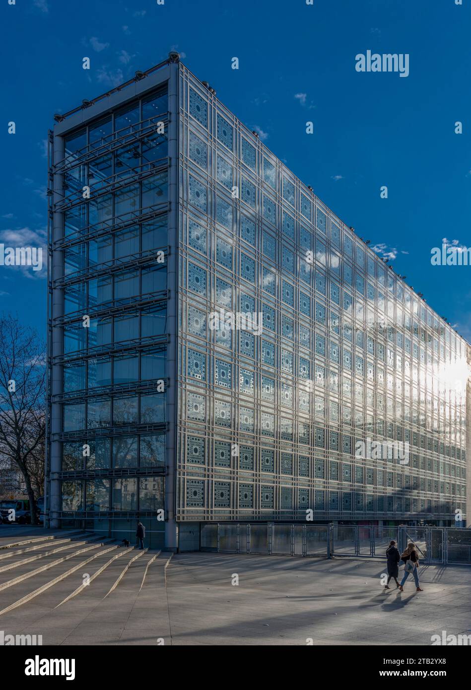 Paris, France - 11 30 2023: Arab World Institute. View of the ...