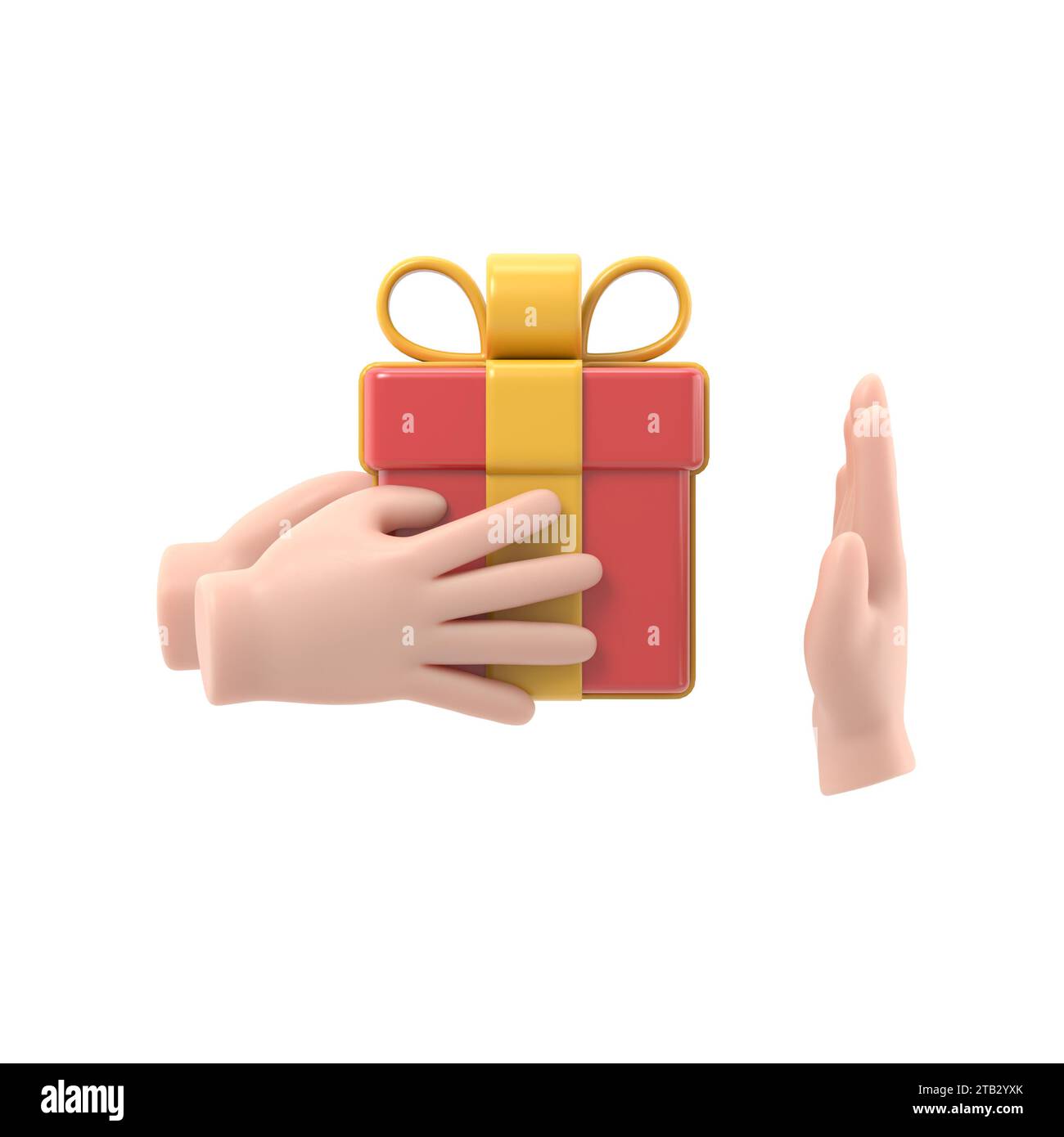 Refusal of gift. No corruption concept. Rejecting proposal. Man holding ...