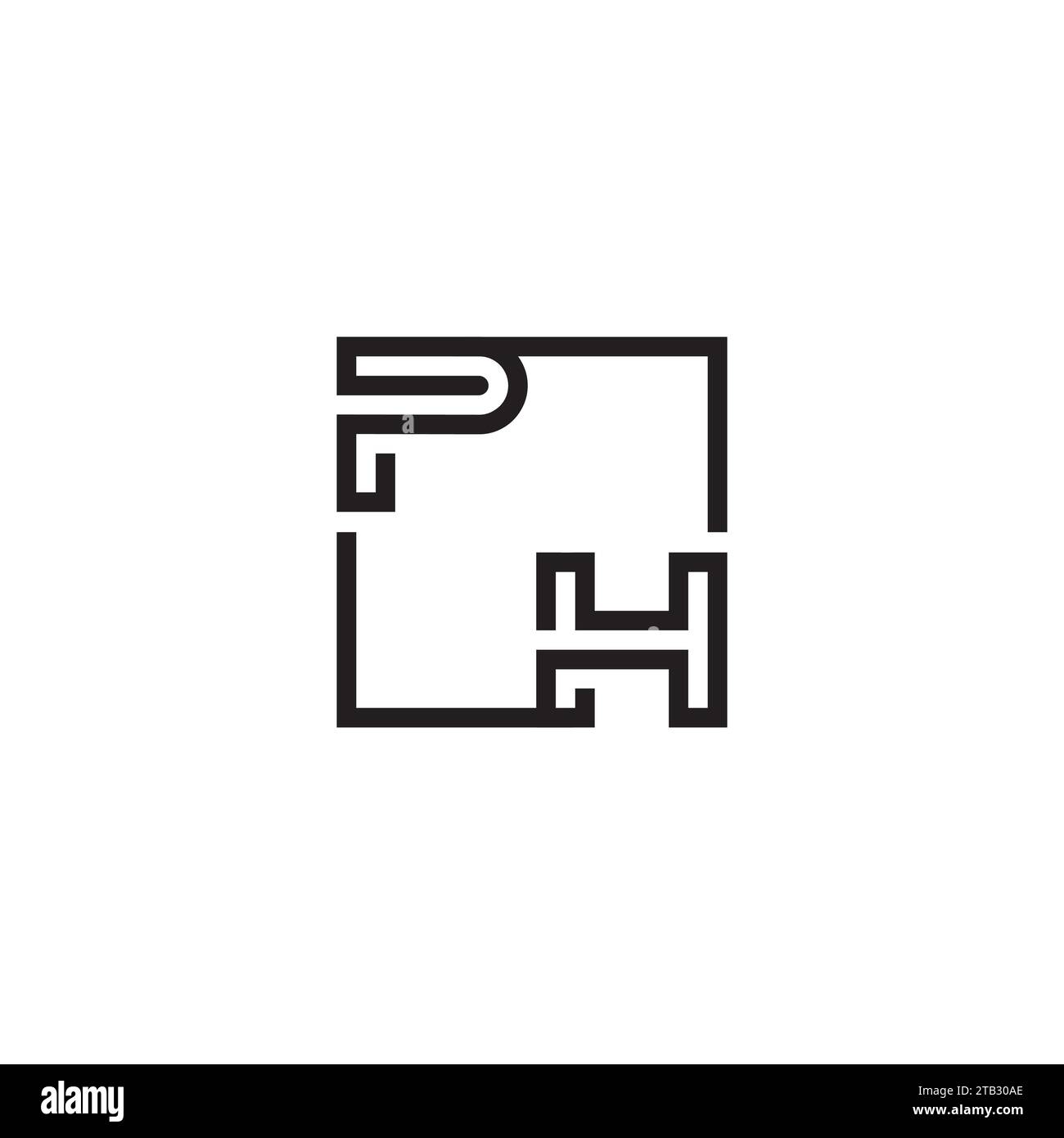 Ph letter fashion logo design Black and White Stock Photos & Images - Alamy