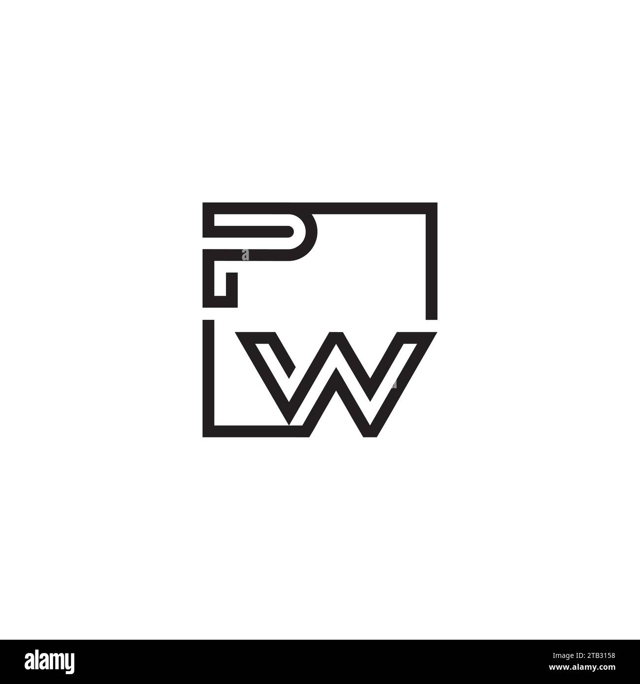 PW initial logo letters in high quality professional design that will ...
