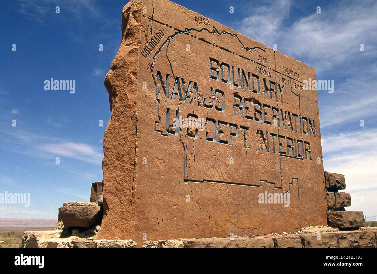 Navajo reservation boundry sign hi-res stock photography and images - Alamy
