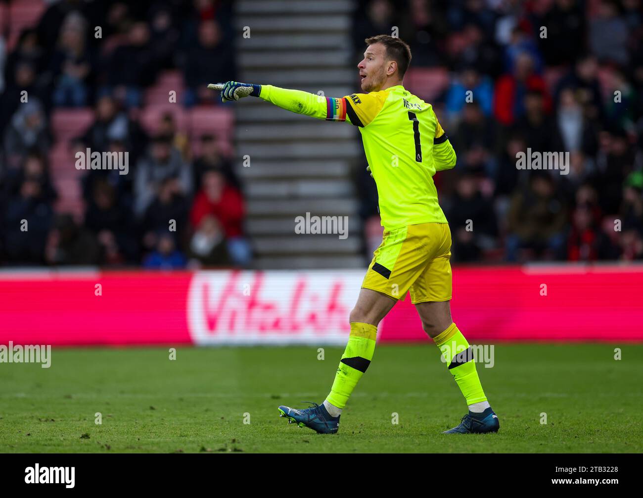 Bournemouth goalkeeper Neto in action during the Premier League match ...