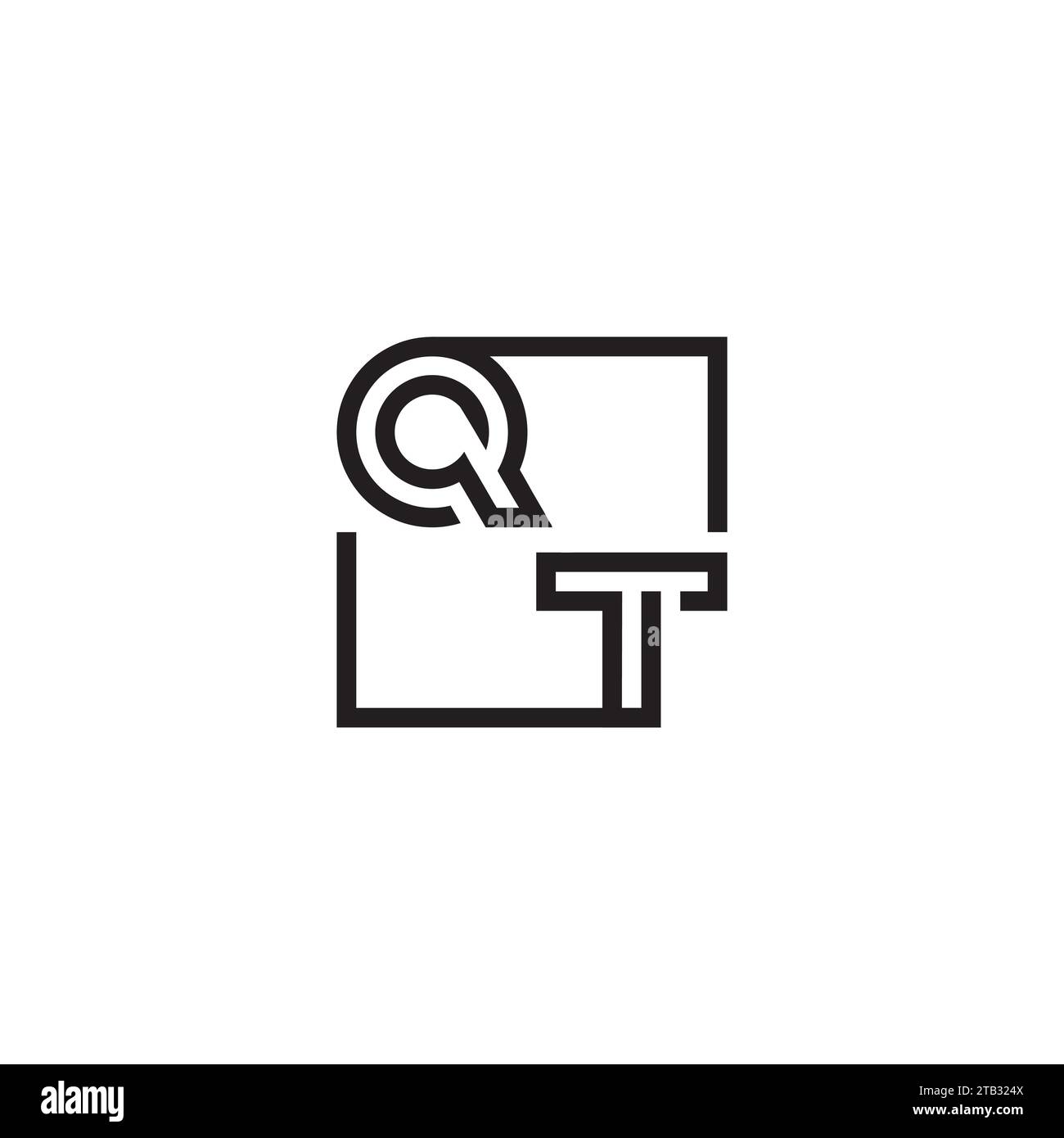 QT initial logo letters in high quality professional design that will ...