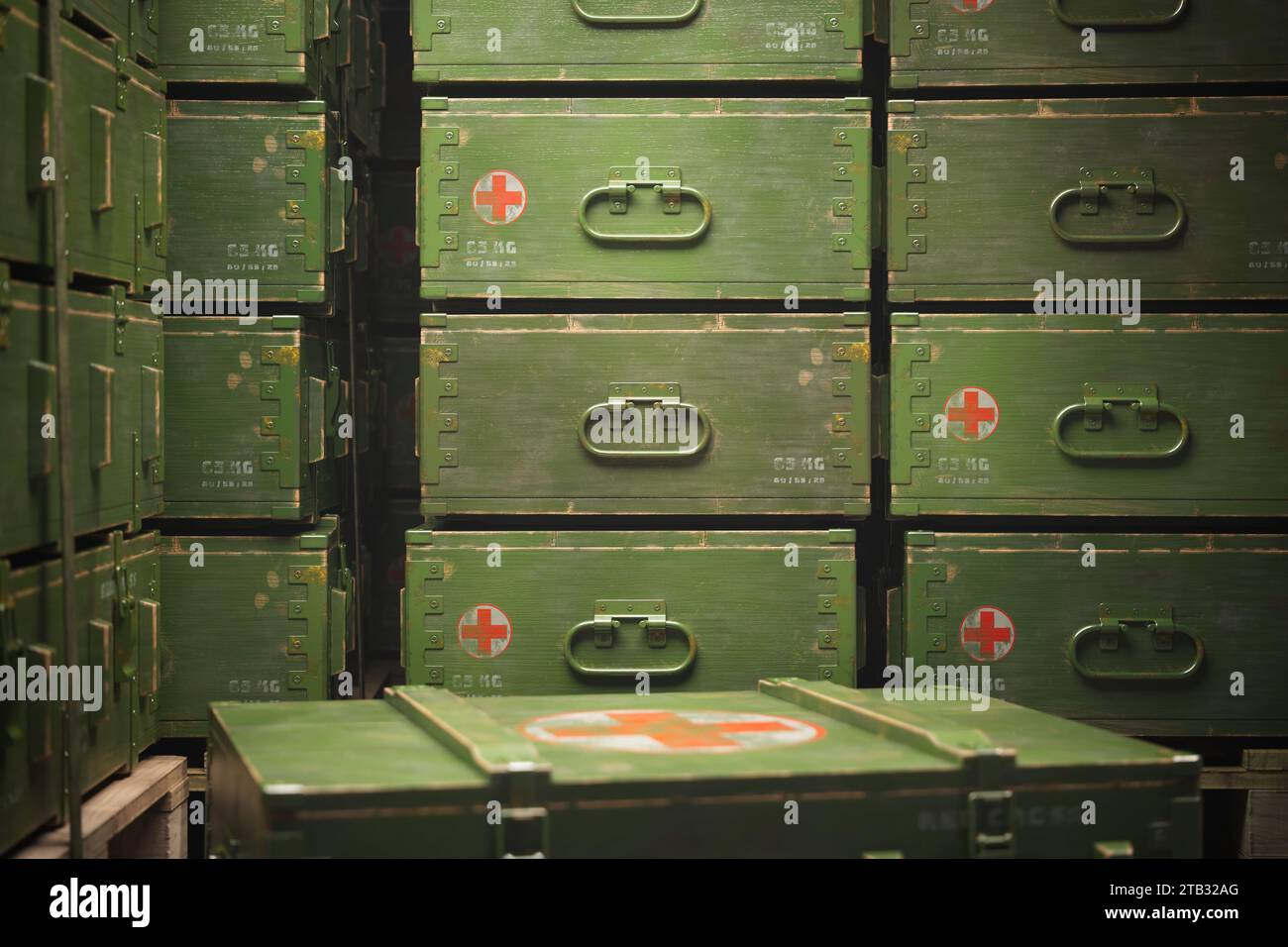 Military Medical Equipment Stowed in Organized Storage Facility Stock ...
