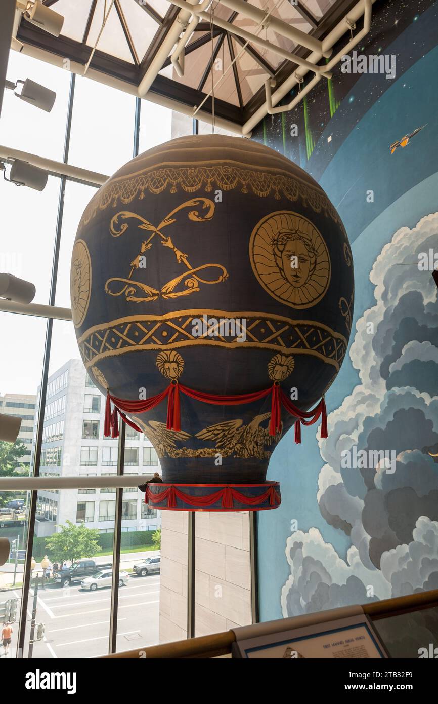 Replica of the first hot air balloon at the Washington National air and ...