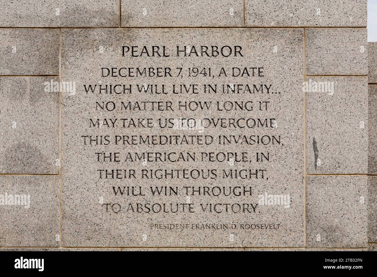 Memorial plaque marking the attack on Pearl Harbor at the National ...