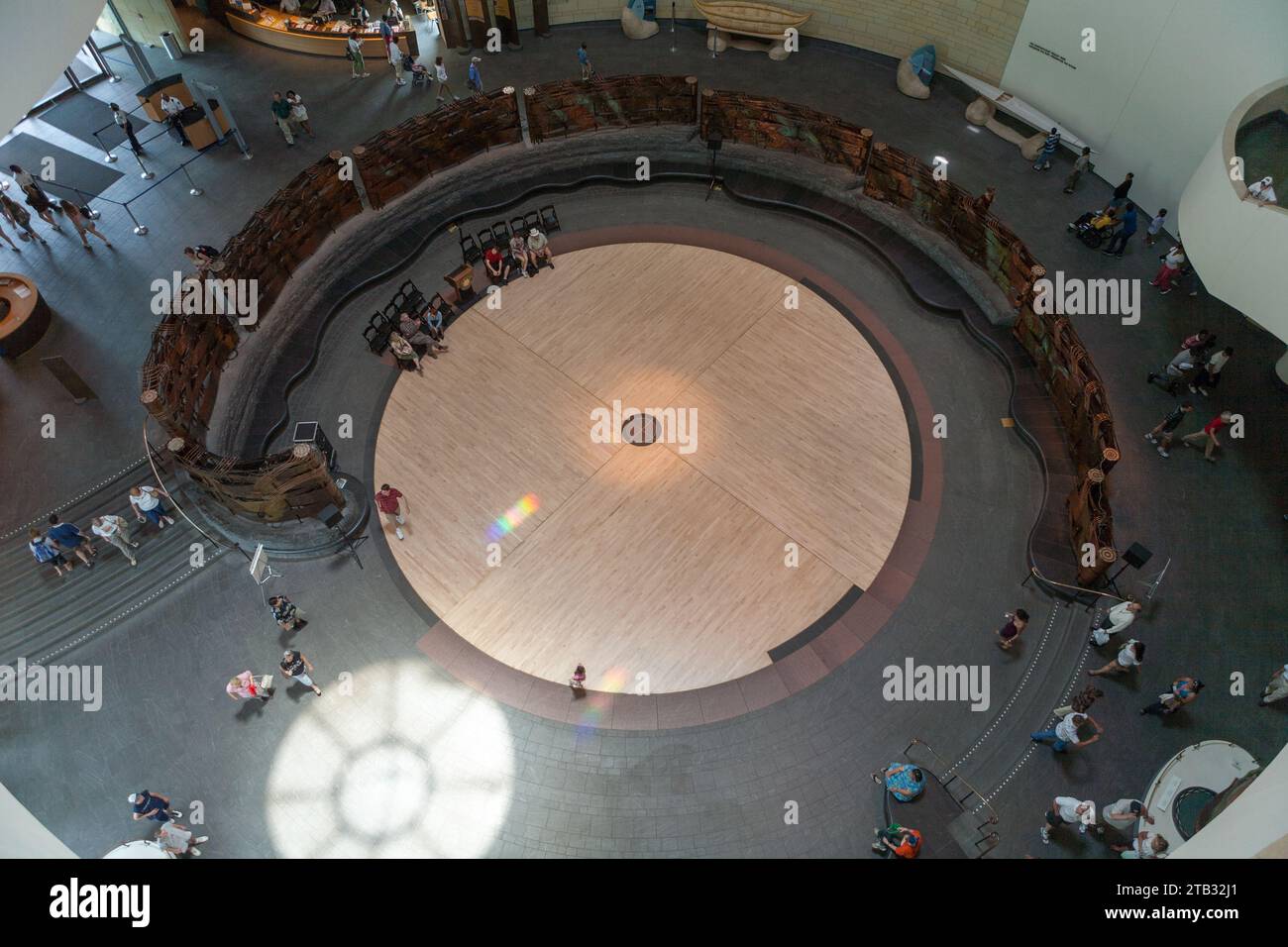 Symbolic Native American circle on the floor of the National Museum of ...