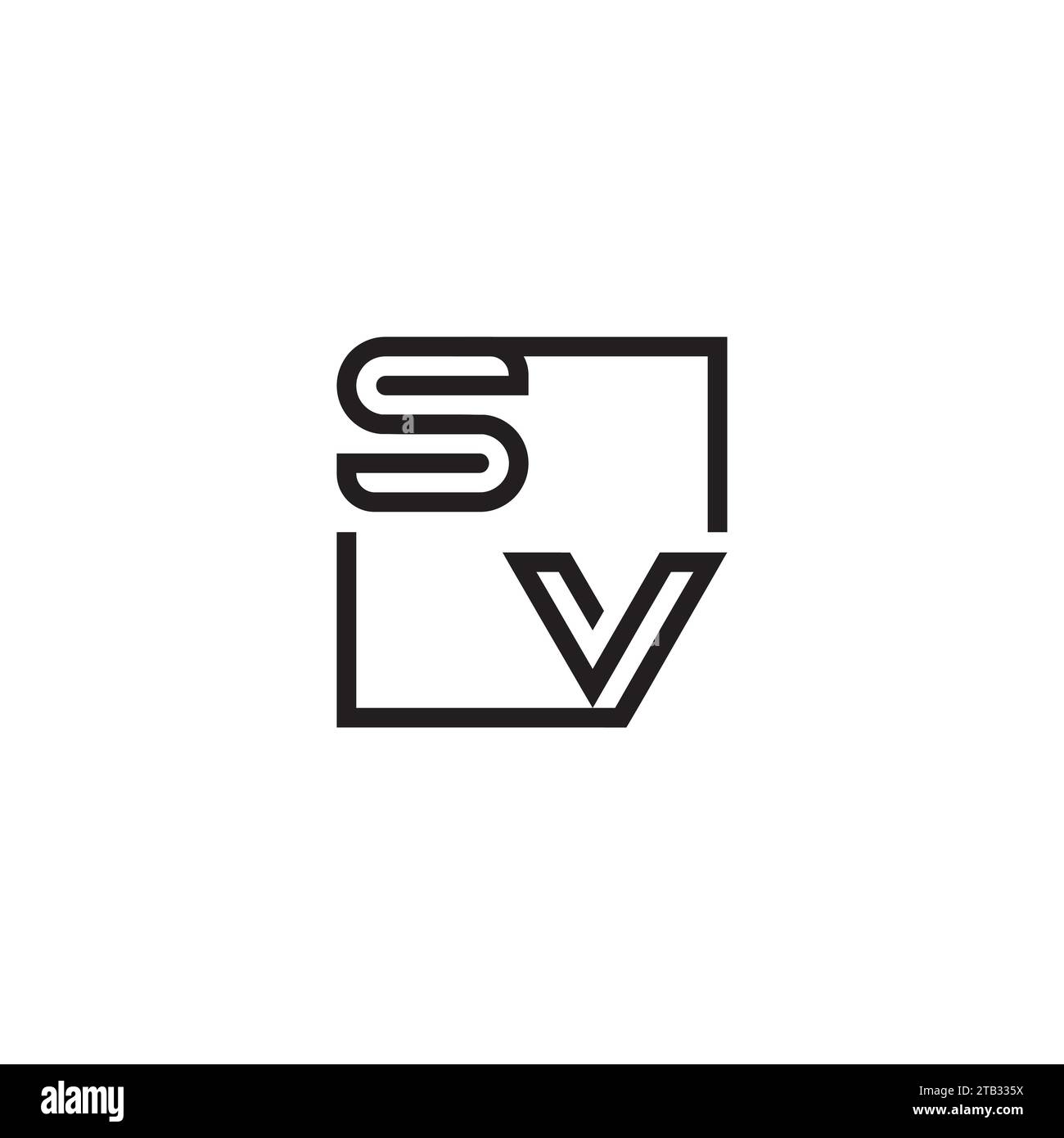 SV initial logo letters in high quality professional design that will print well across any ...