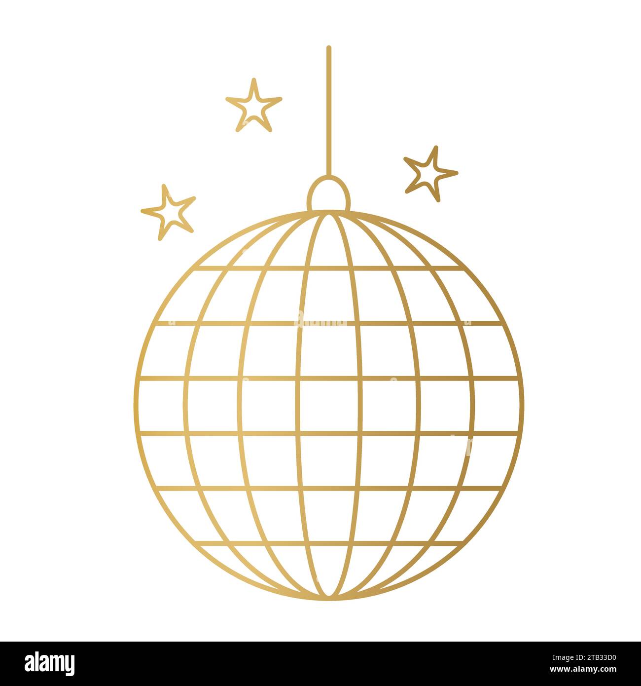 golden disco ball outline icon- vector illustration Stock Vector Image ...