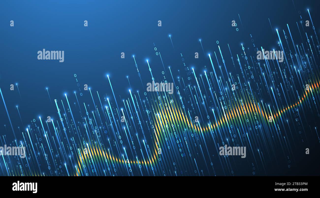 Technology background. Big data concept. Binary computer code. Hand ...