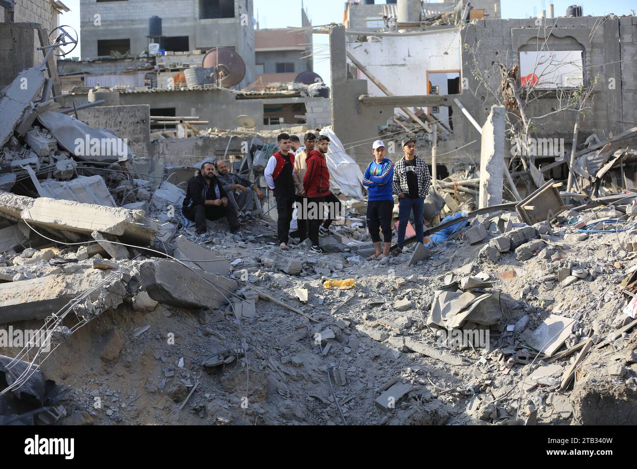 A view of the heavily damaged, collapsed buildings after Israeli ...