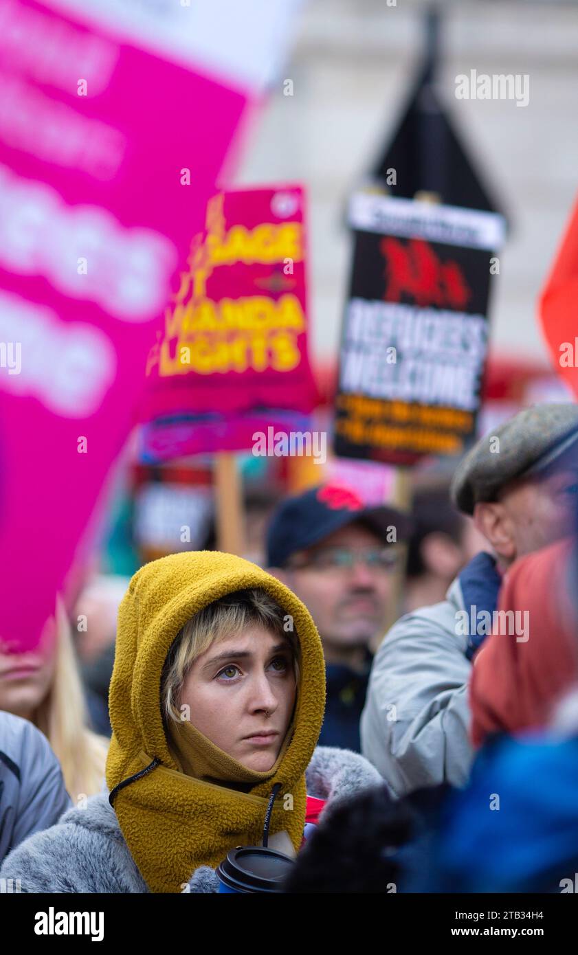 People gather during a demonstration against racism outside the BBC ...