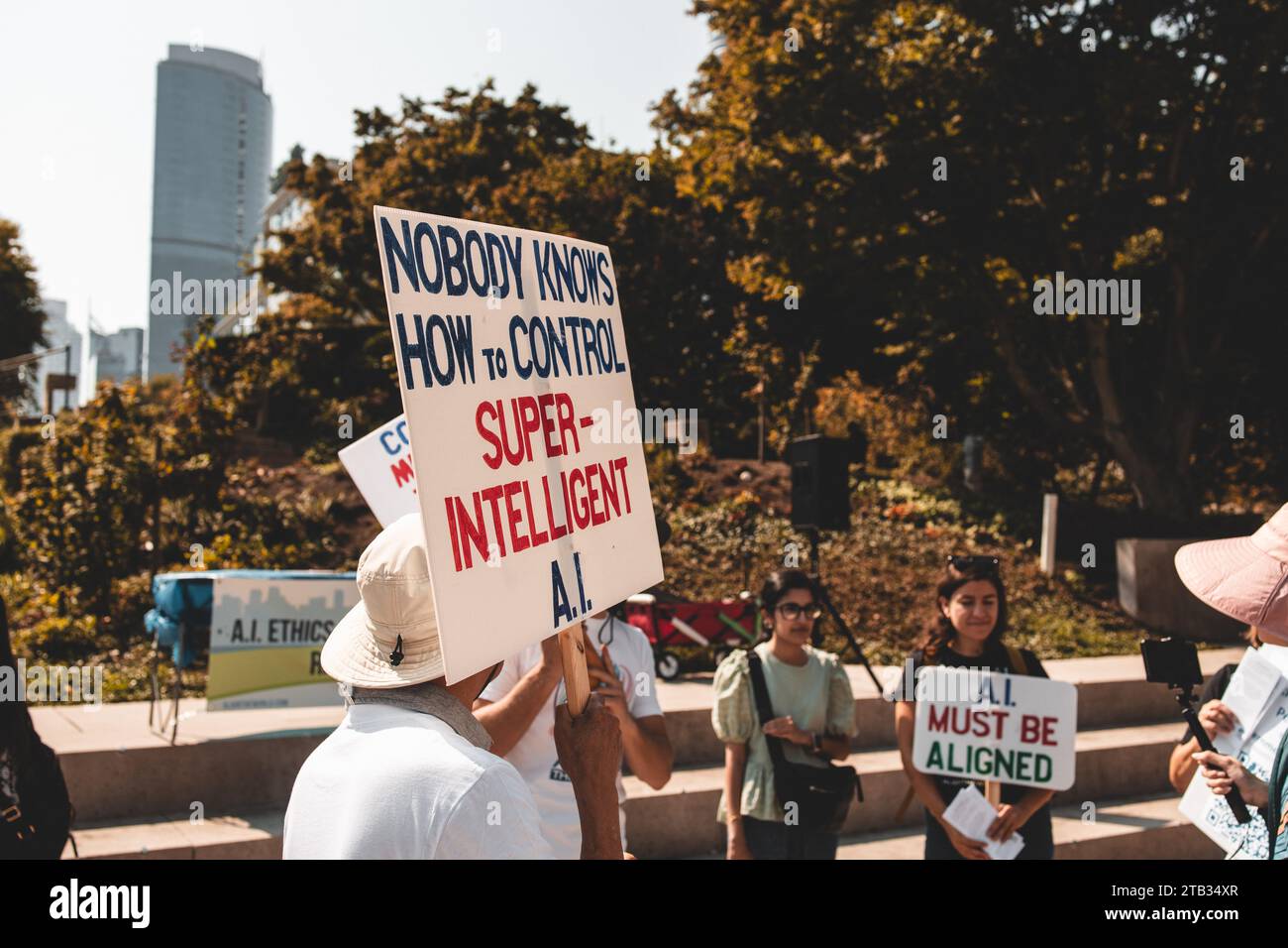 Vancouver, Canada. August 26,2023: View of sign Nobody knows how to ...