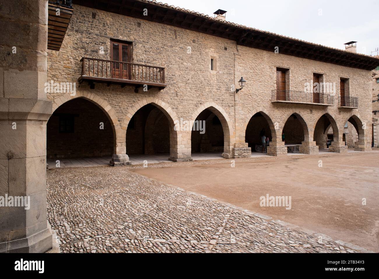 Cantavieja, Plaza de Cristo Rey. Alto Maestrazgo capital. Teruel ...