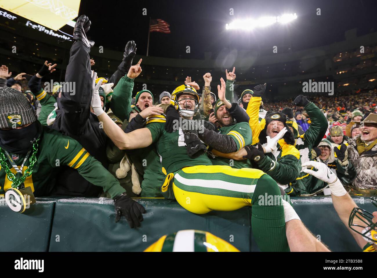 Green Bay, Wisconsin, USA. 3rd Dec, 2023. Green Bay Packers tight end ...
