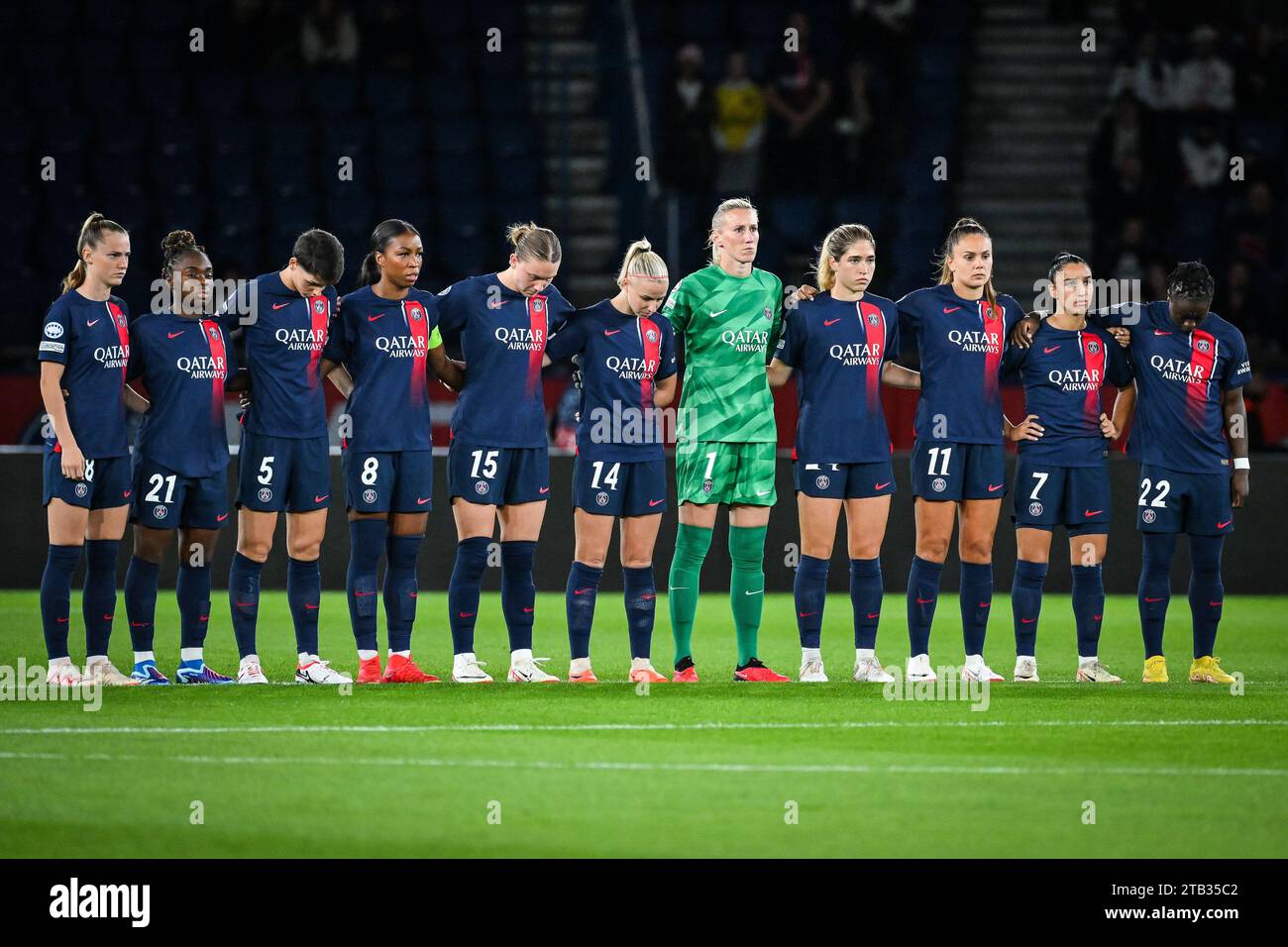 Team of PSG during the UEFA Women's Champions League, Round 2, 2nd leg ...