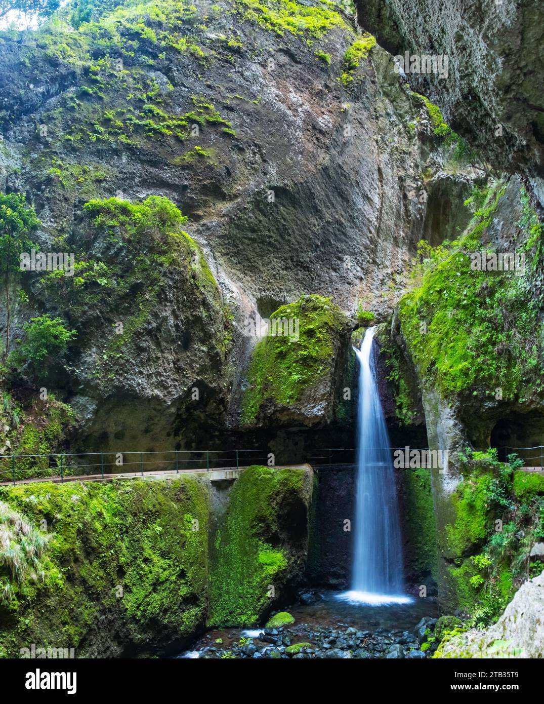 Levada Nova and Levada do Moinho in Madeira. Beautiful hiking path next ...