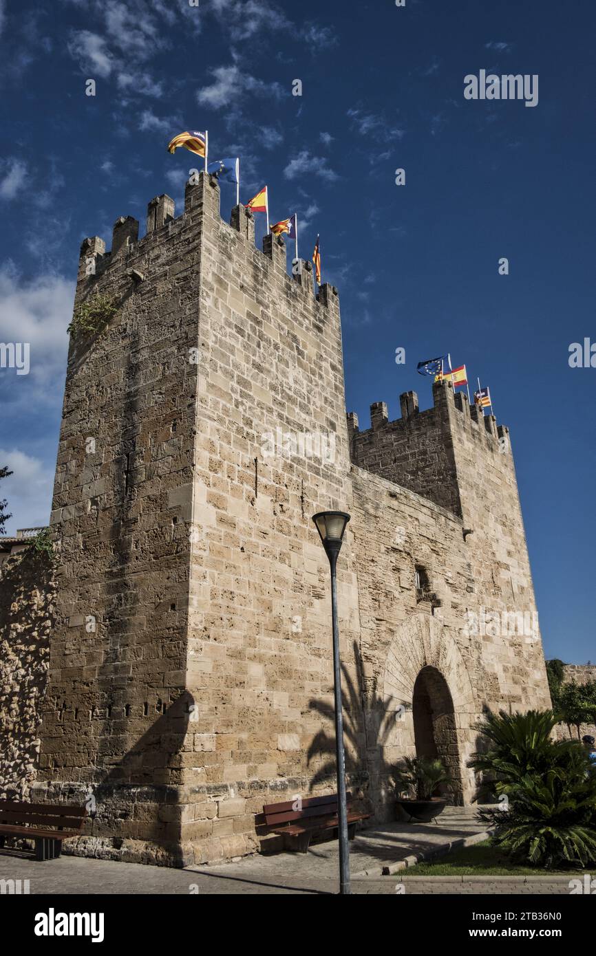 Small town and castles in Mallorca, Spain, Europe Stock Photo - Alamy
