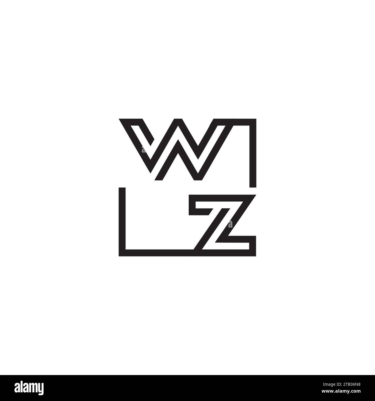 WZ initial logo letters in high quality professional design that will ...