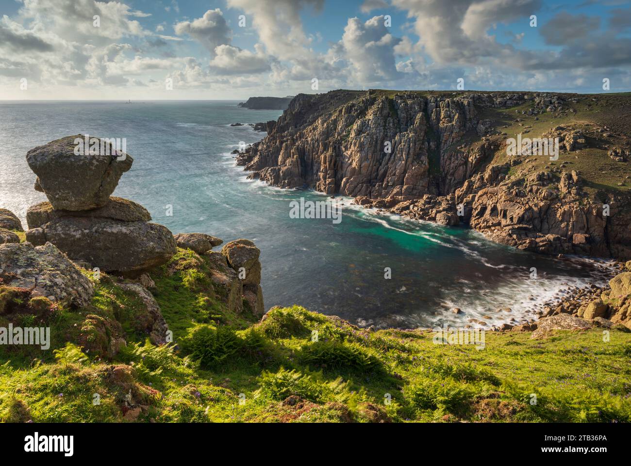 Beautiful coastal scenery at Gwennap Head in Cornwall, England. Spring ...