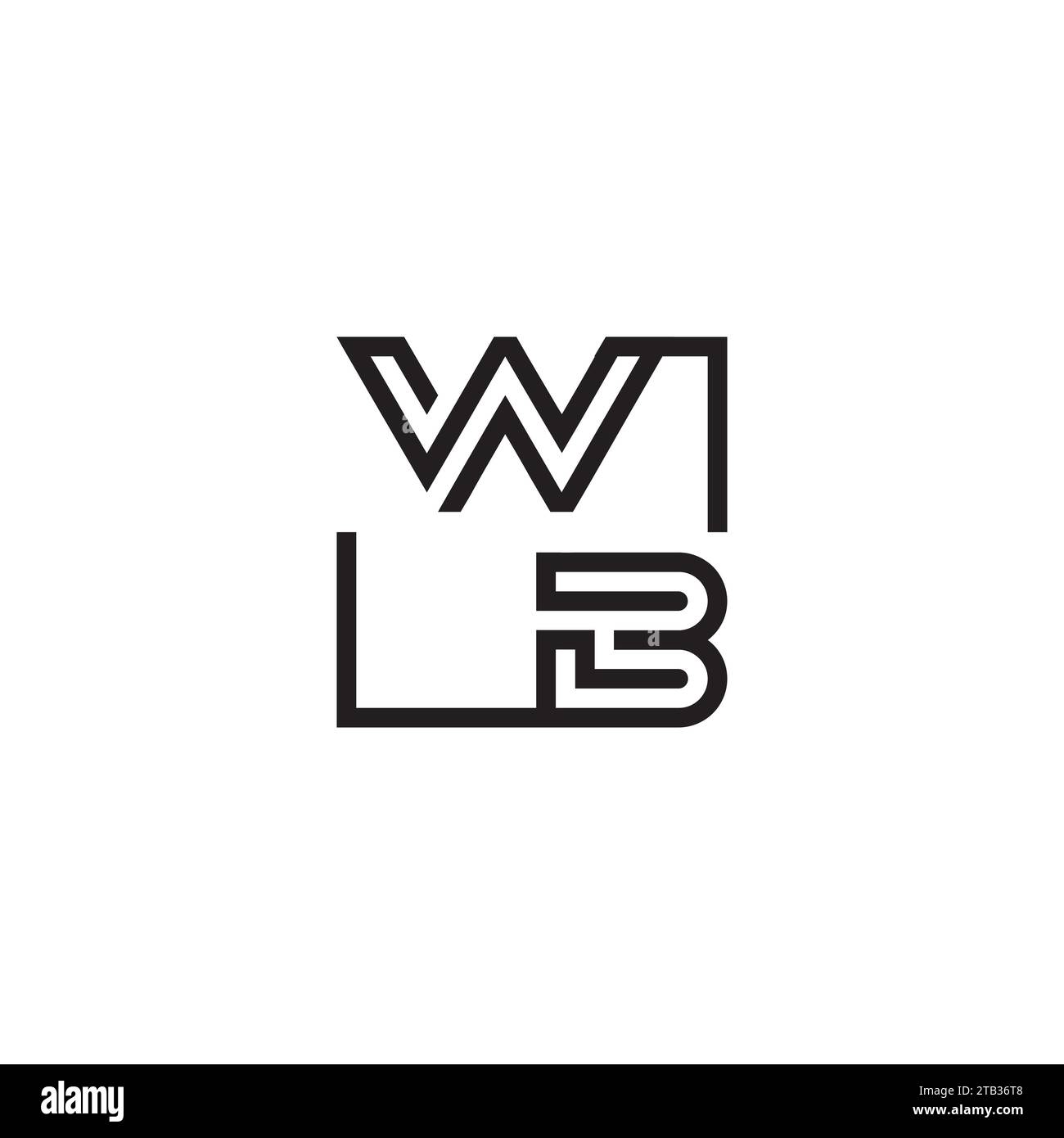 WB initial logo letters in high quality professional design that will ...
