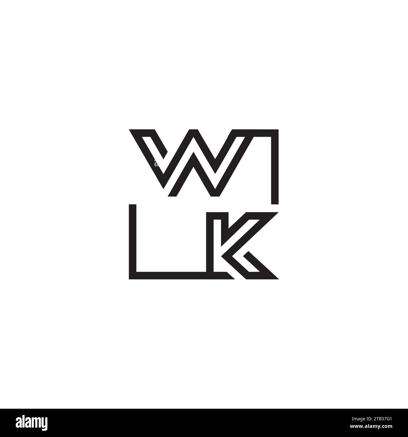 WK initial logo letters in high quality professional design that will ...