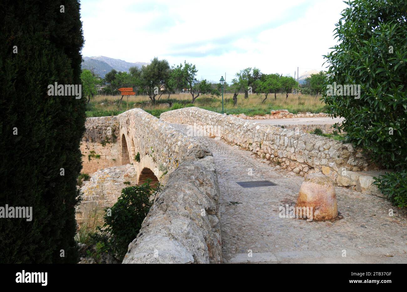 Pollensa, Roman bridge. Majorca, Balearic Islands, Spain Stock Photo ...