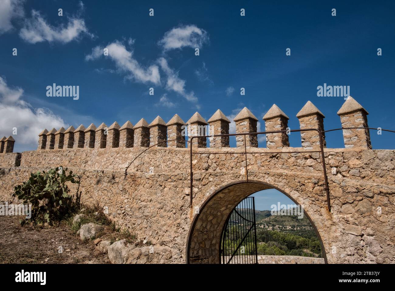 Small town and castles in Mallorca, Spain, Europe Stock Photo - Alamy