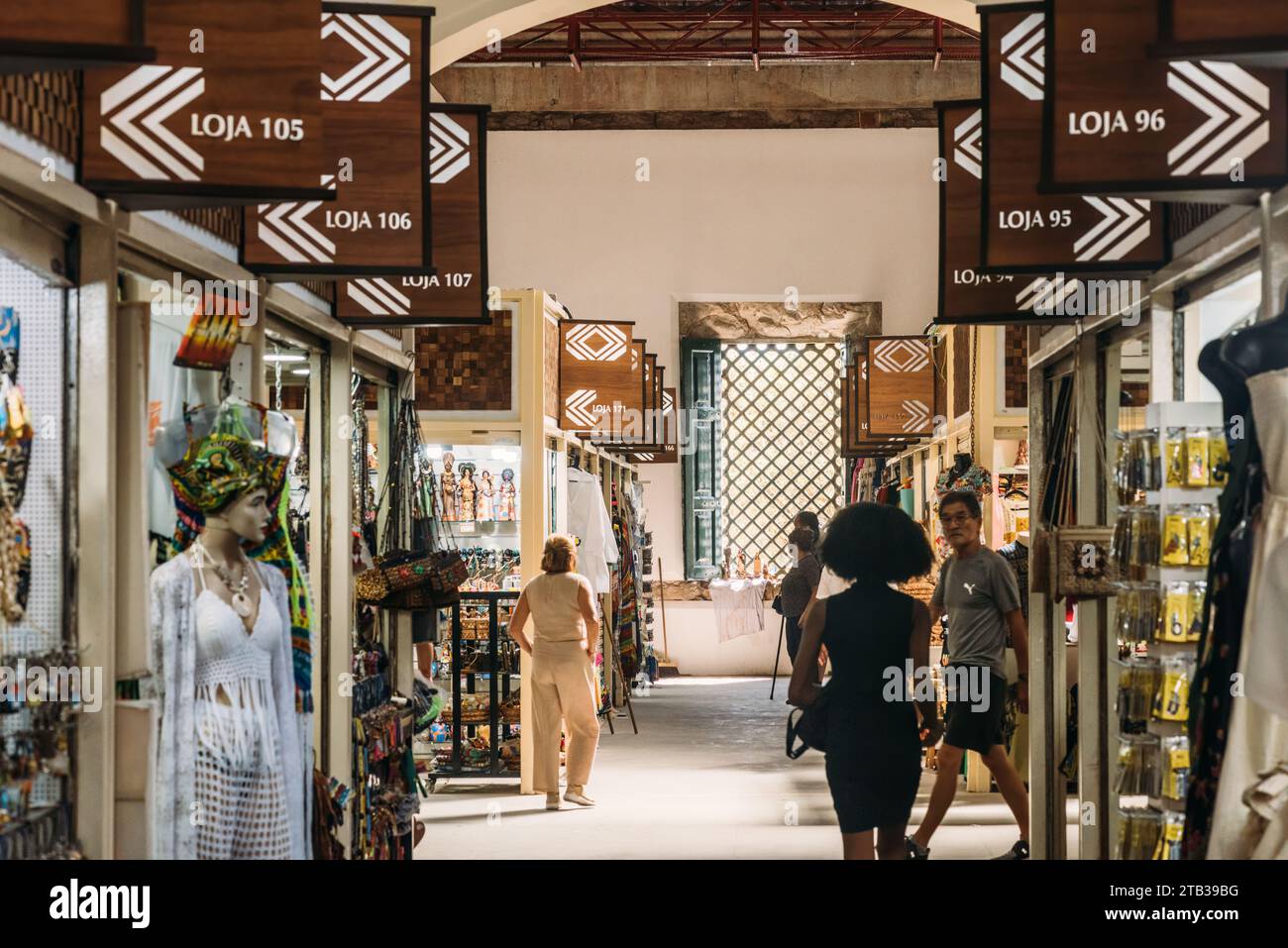 Salvador, Bahia, Brazil - December 2, 2023: Shops selling souvenirs and ...