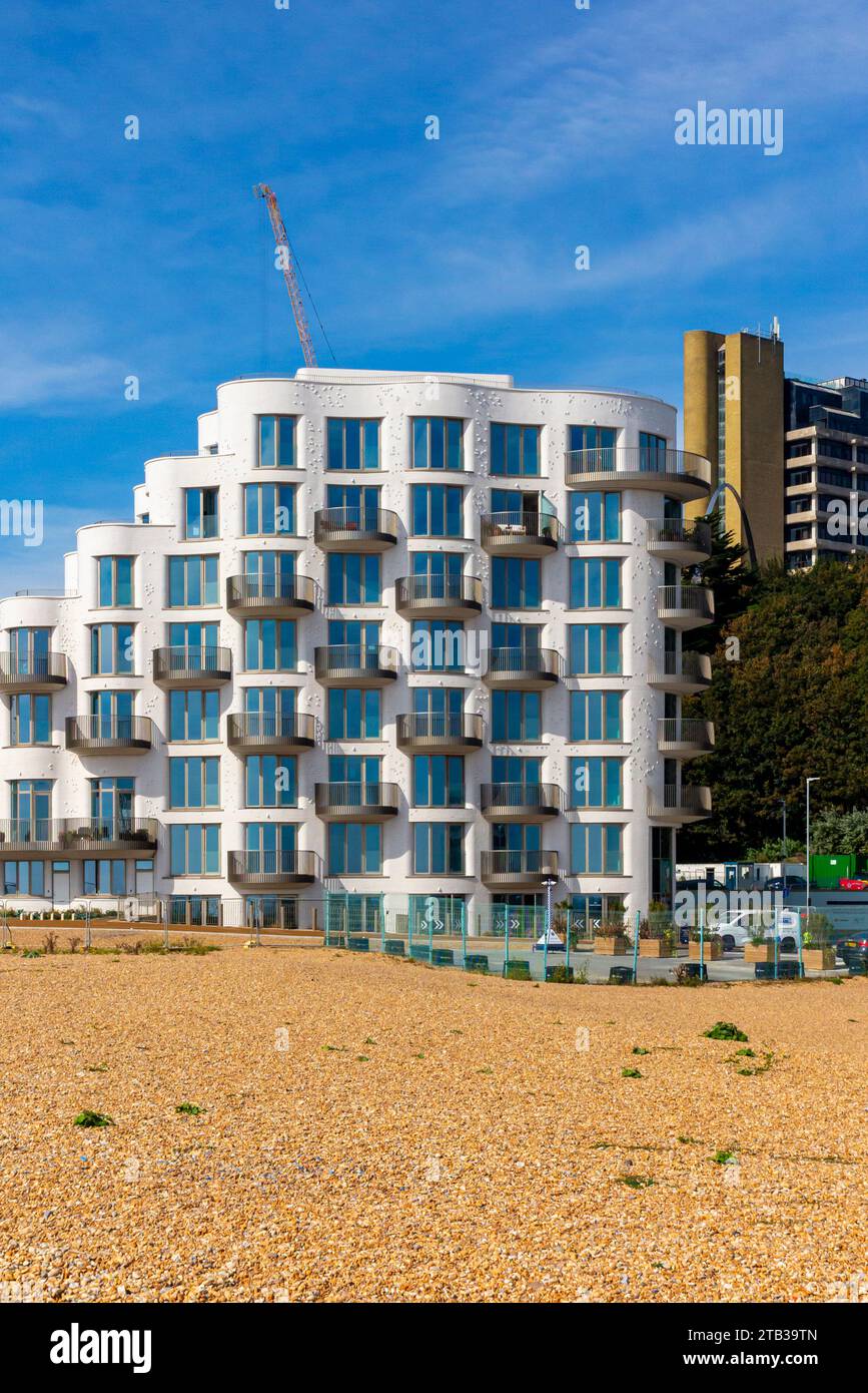 Newly constructed modern flats on the seafront development near ...