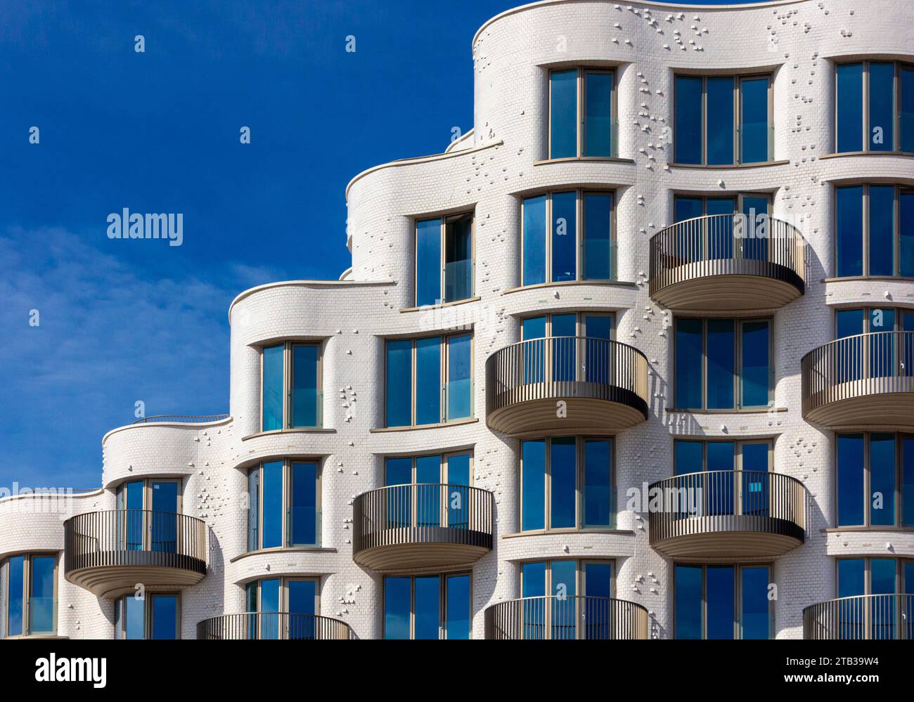 Newly constructed modern flats on the seafront development near ...