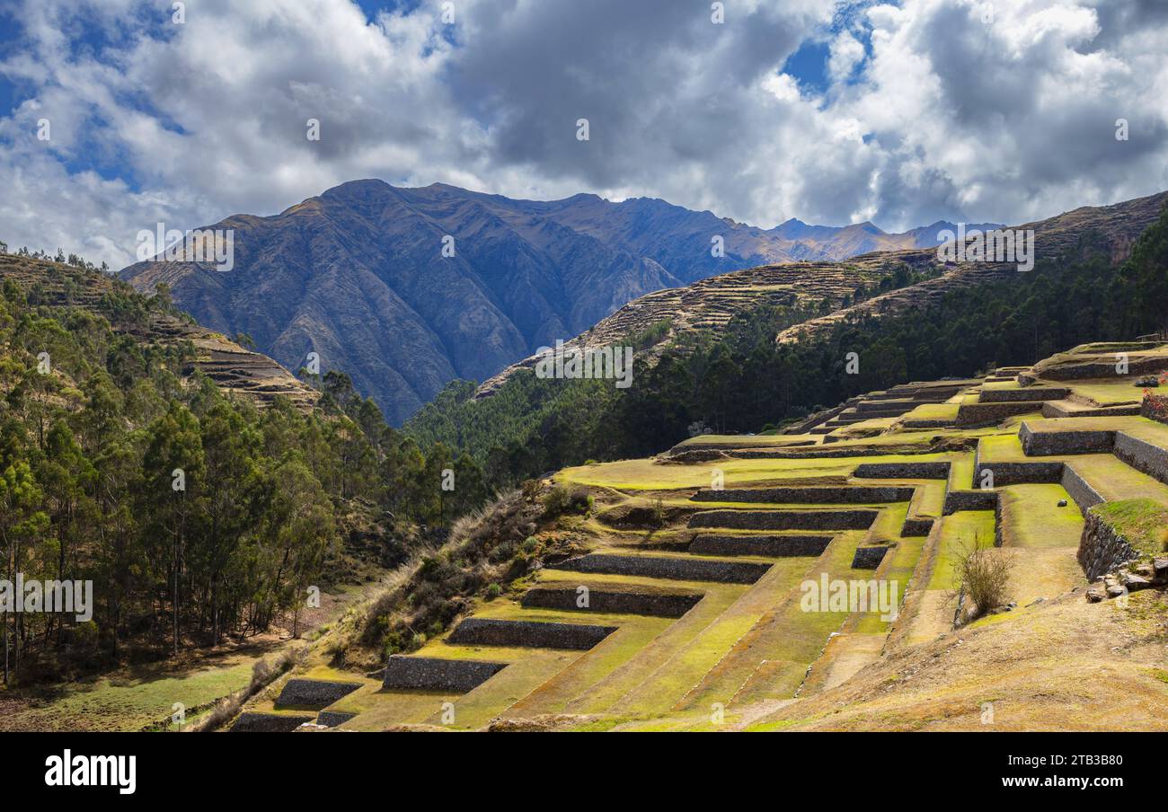 Terrace fields in Chinchero, Peru Stock Photo - Alamy
