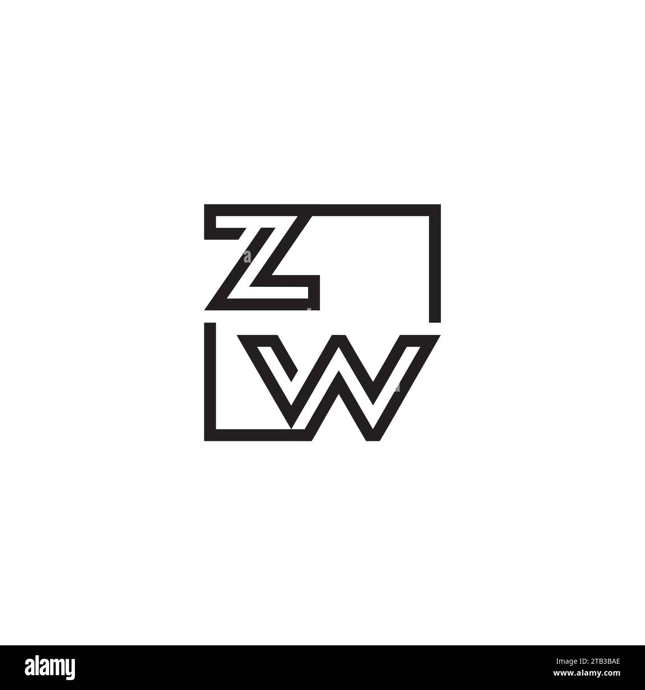 ZW initial logo letters in high quality professional design that will ...