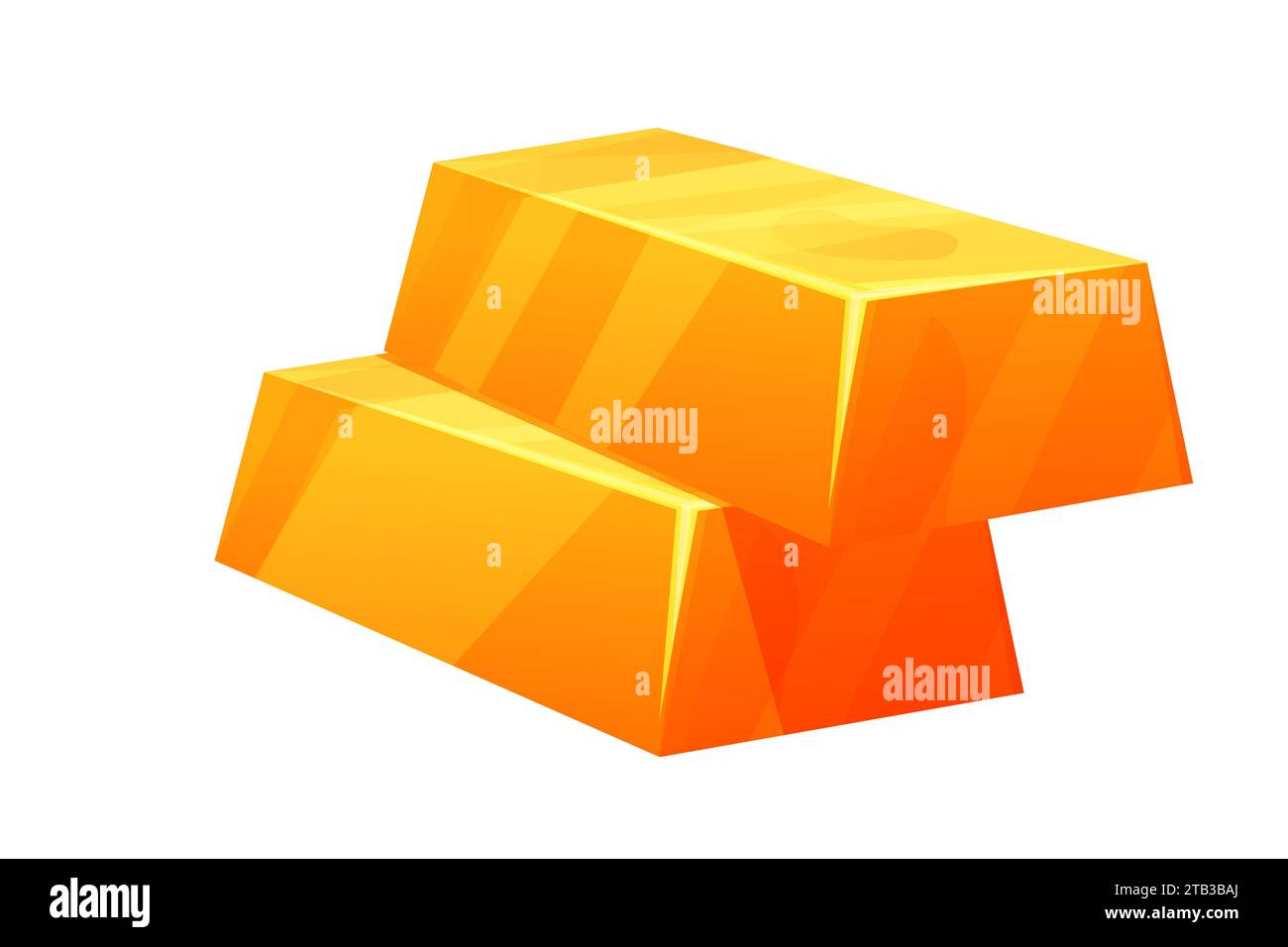 Gold bad stack of bricks, shiny treasure in cartoon style game asset ...