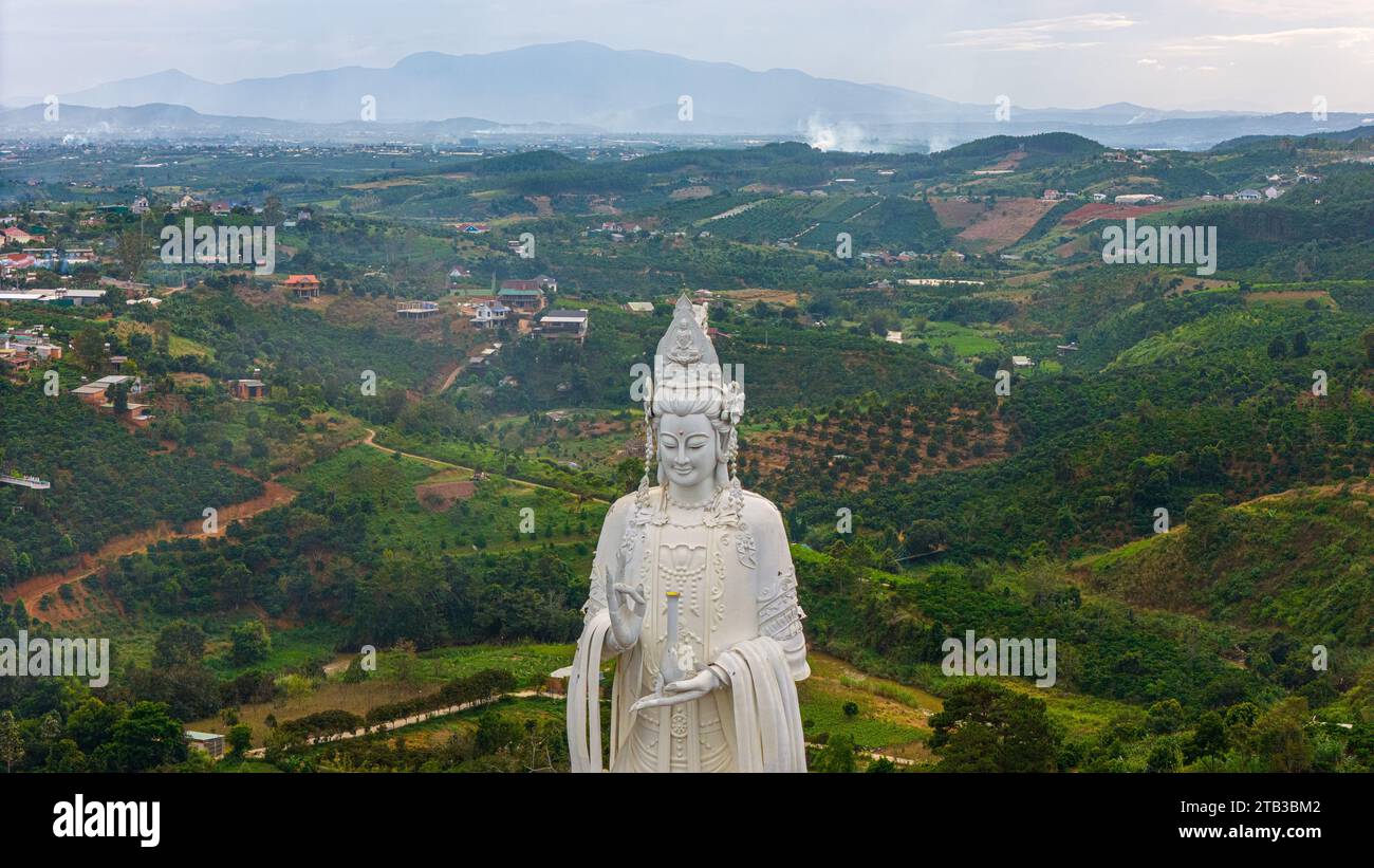 Aerial white lady buddha statue hi-res stock photography and images - Alamy