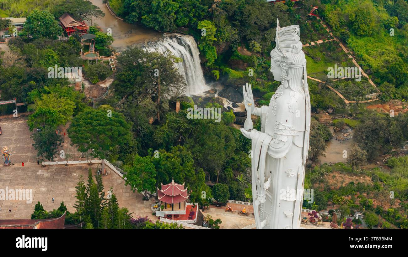 Aerial view of Linh An Pagoda, DaLat city, Lam Dong province, Vietnam ...
